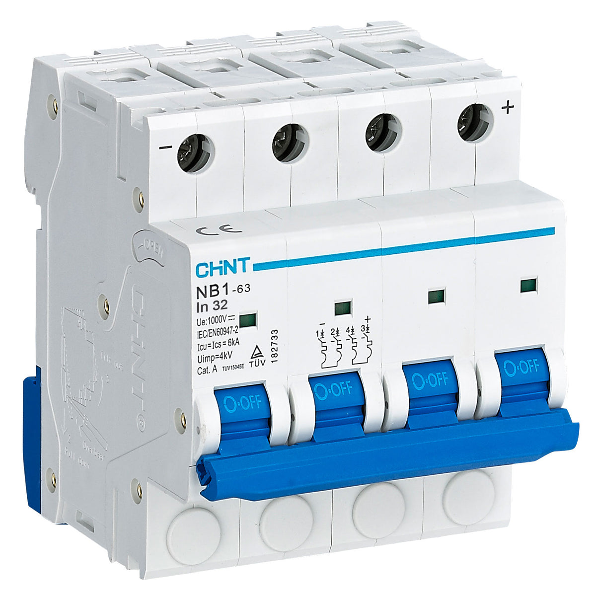 Chint 6kA 4P 1A Circuit Breaker C Curve – EasyPower Solar