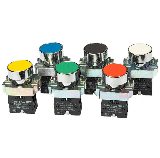 Chint Metal Flush Pushbutton Head Green 22mm IP40 – EasyPower Solar