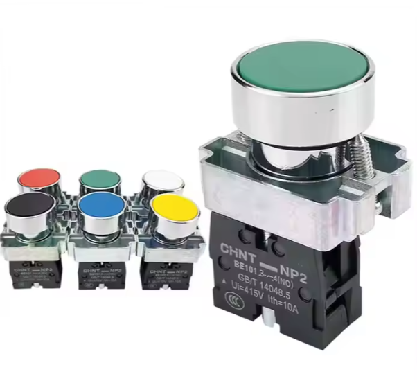 Chint Pushbutton illuminated Green 1NO 110V-230VAC IP65 – EasyPower Solar